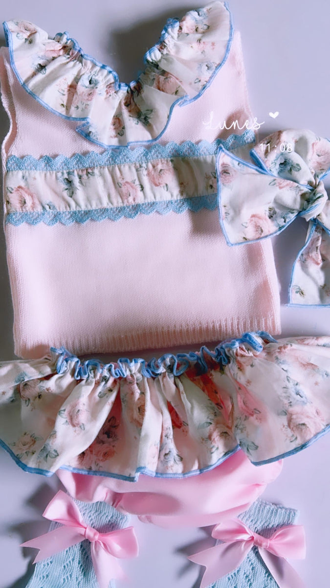 Ela Confeccion SS24 Spanish Girls Pink 3PC Knitted Summer Set - MADE T ...