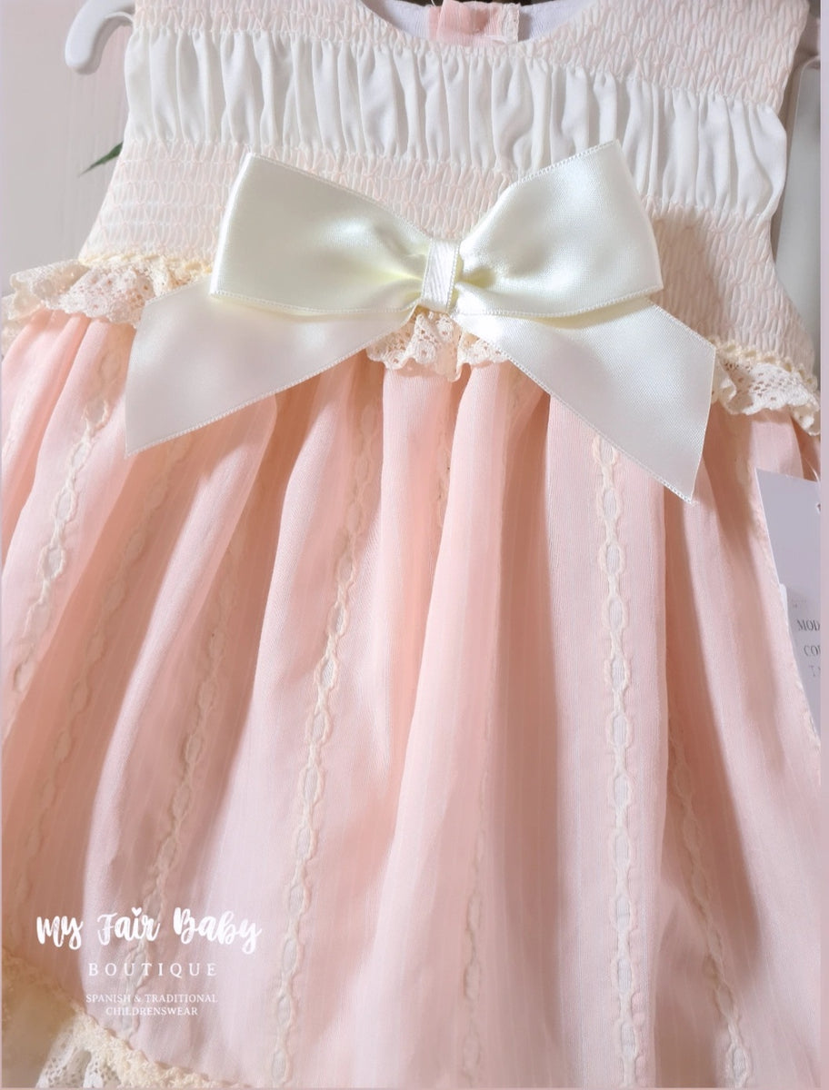 Spanish Wee Me Baby Girls Pink & Cream Puffball Dress & Pants MYD2439 ...