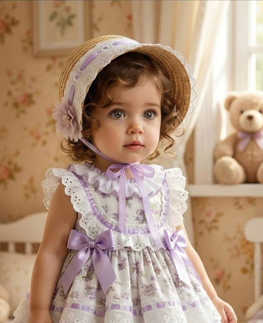 Sonata Infantil SS26 Girls Straw Bonnet ~ Lilac ~ MADE TO ORDER – My ...