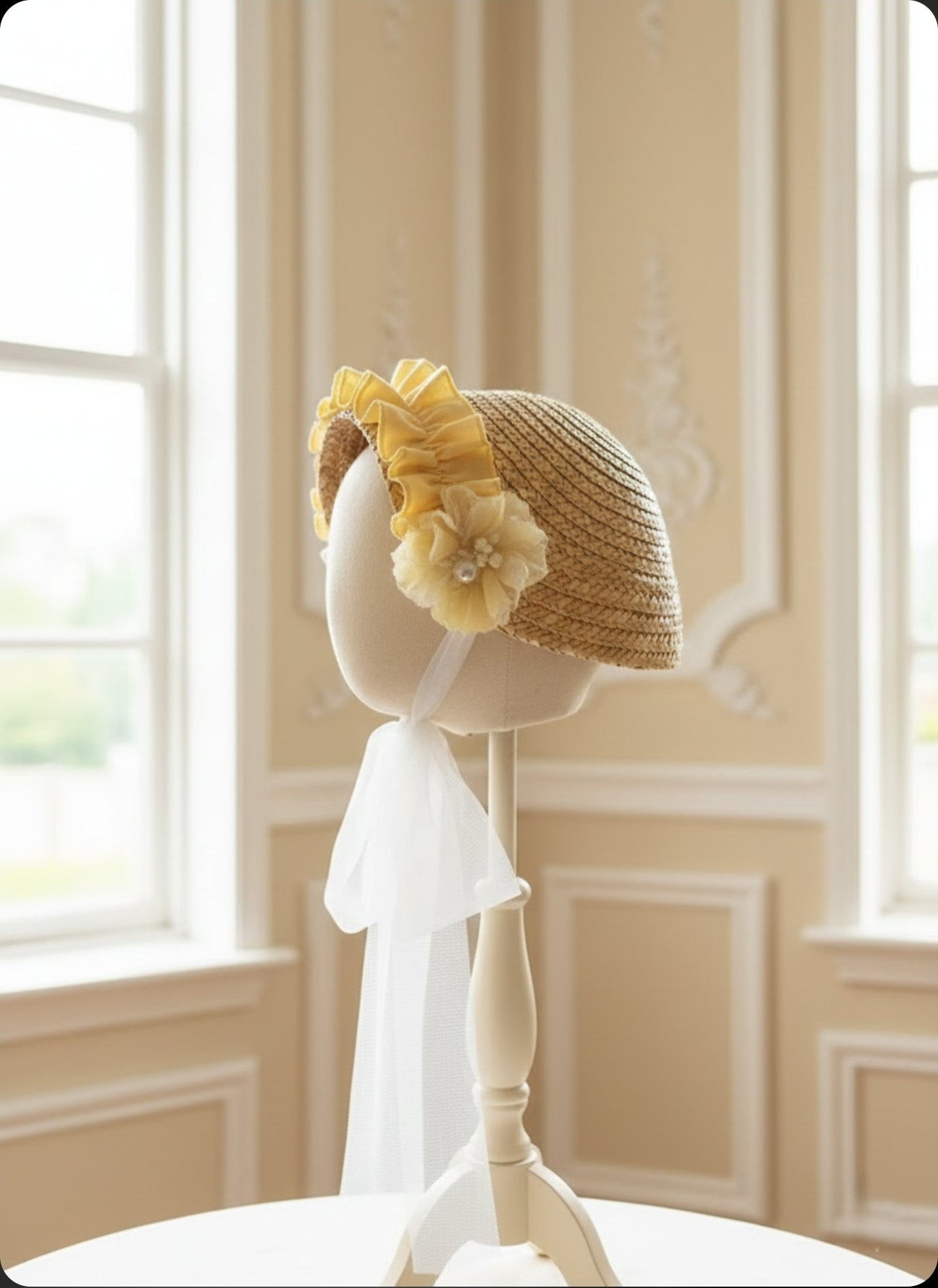 Sonata Infantil SS26 Girls Straw Bonnet ~ Yellow ~ MADE TO ORDER – My ...
