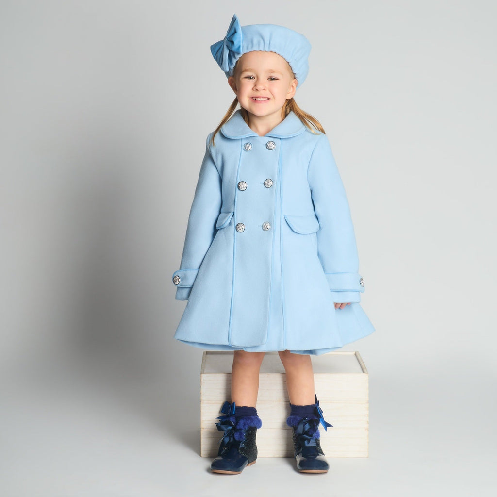 Beau Kid Traditional Girls Blue Coat & Hat Set 1508 – My Fair Baby Boutique